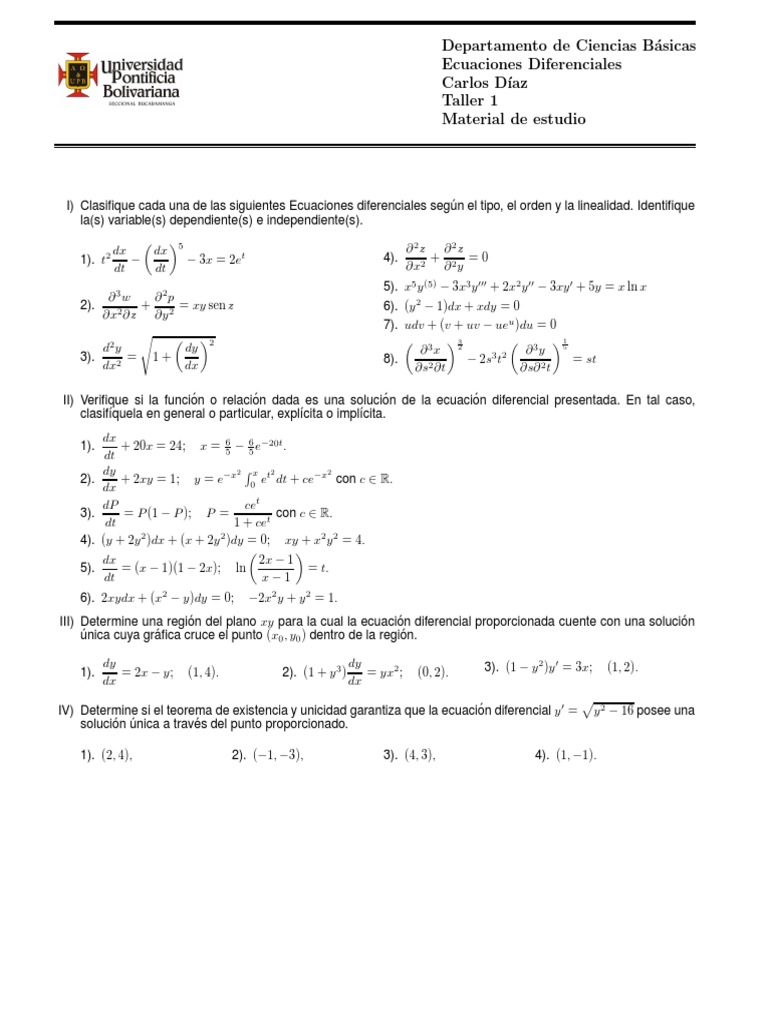 Taller EDO Primer Orden | PDF | Agua | Temperatura