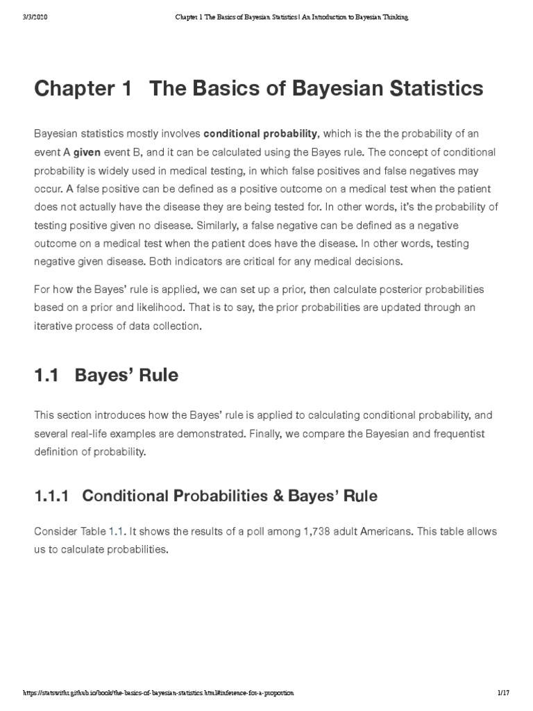 Chapter 1 The Basics of Bayesian Statistics - An Introduction To ...