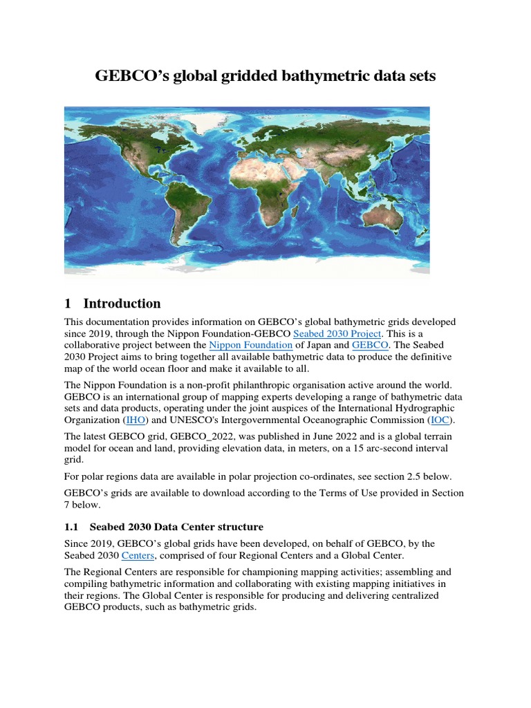 GEBCO_Grid_documentation | PDF | Topography | Earth Sciences