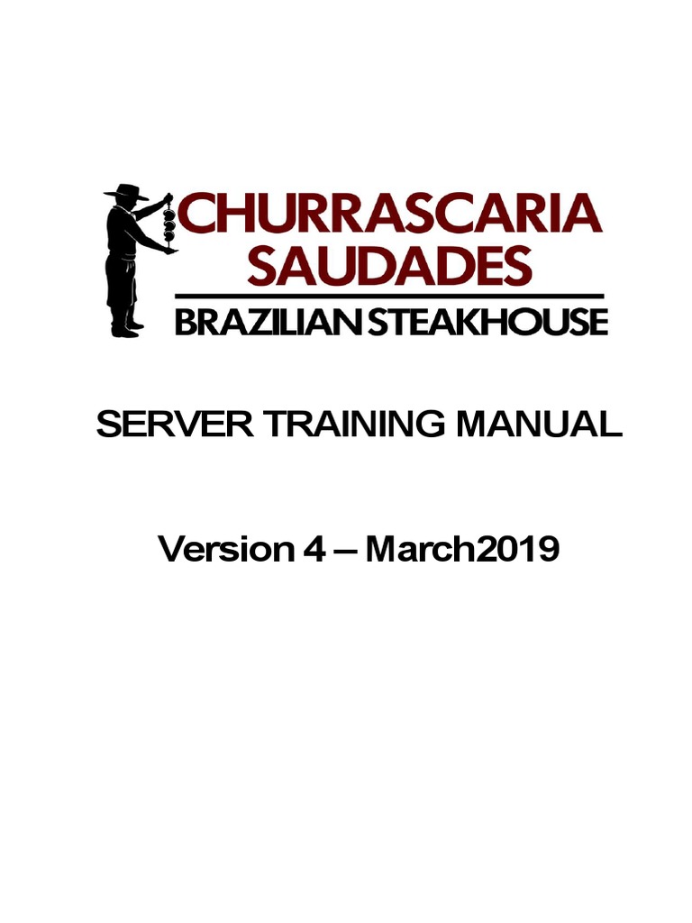 Server Training Manual Version 4 - March2019 | PDF | Wine | Waiting Staff