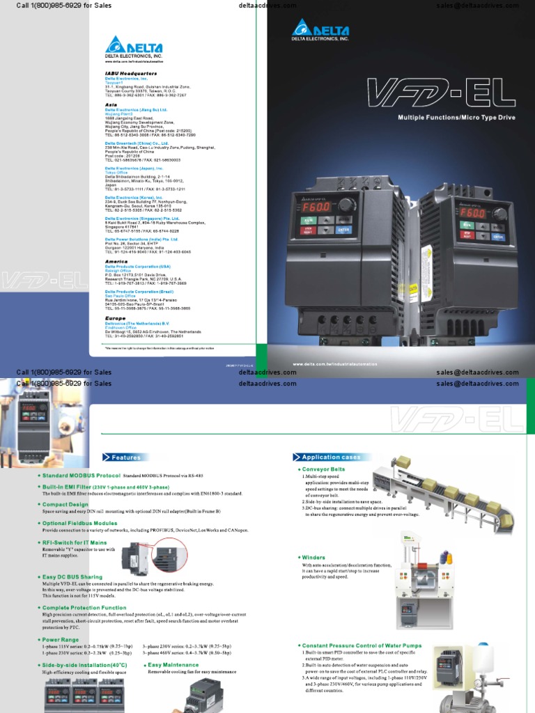 Delta VFD EL Catalog | PDF