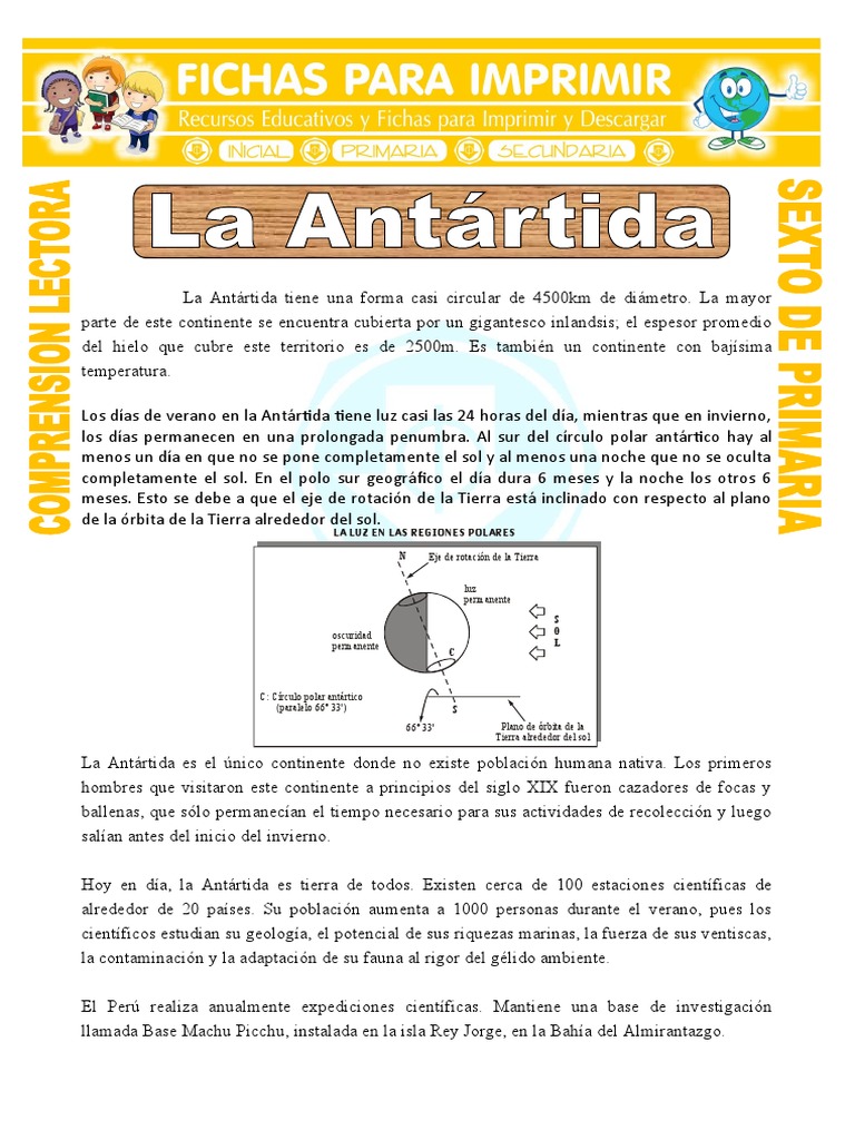 La Antártida para Sexto de Primaria | PDF | Antártida | Tierra