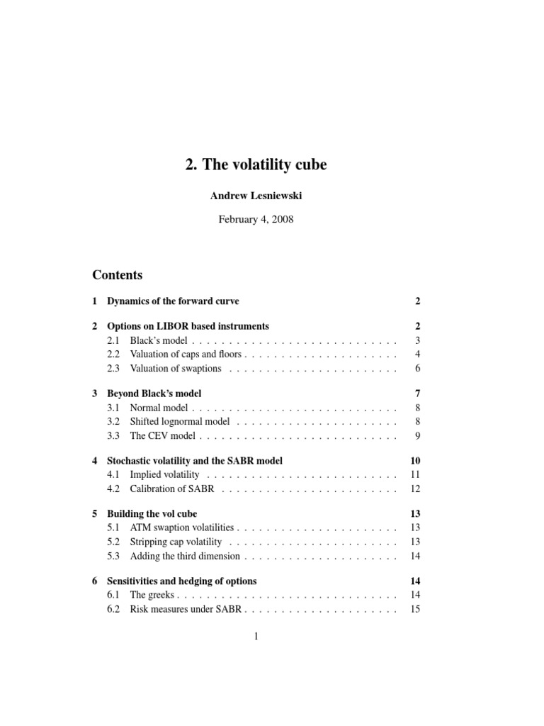 Volatility Cube | PDF | Greeks (Finance) | Option (Finance)