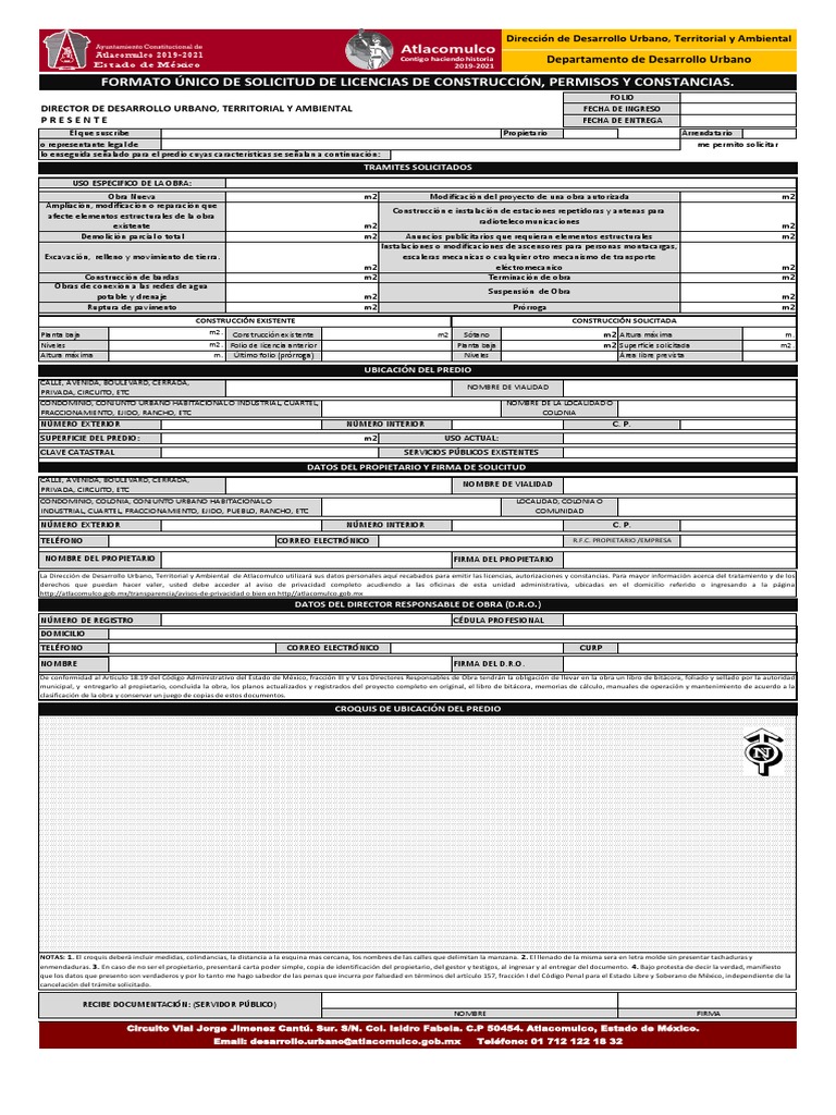 FORMATO ÚNICO DE SOLICITUD DE LICENCIAS DE CONSTRUCCIÓN, PERMISOS Y ... FORMATO ÚNICO DE SOLICITUD DE LICENCIAS DE CONSTRUCCIÓN, PERMISOS Y ...