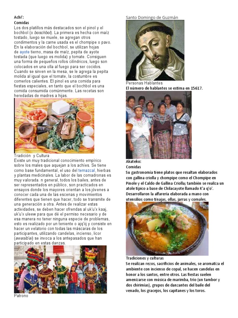 Gastronomía y Tradiciones de los Achi | PDF | Maíz | Cocina