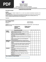 Character Evaluation Form: Department of Education | PDF | Teachers ...