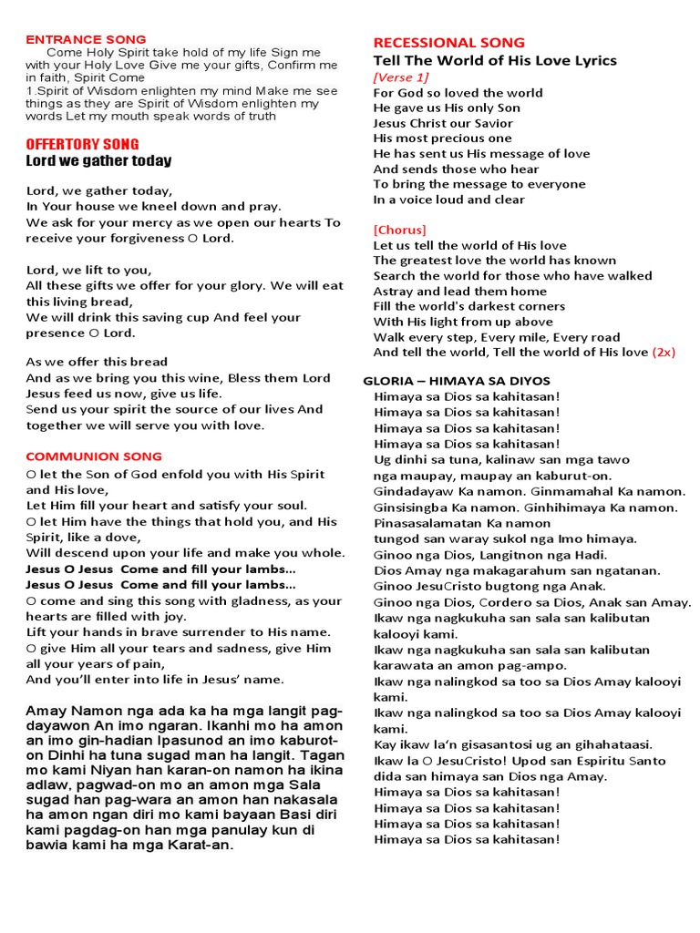 Offertory Song: Lord We Gather Today | PDF | Love | Mass (Liturgy)