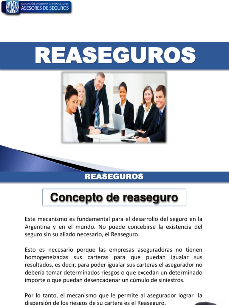 Power Point REASEGUROS | Descargar gratis PDF | Reaseguro | Seguro