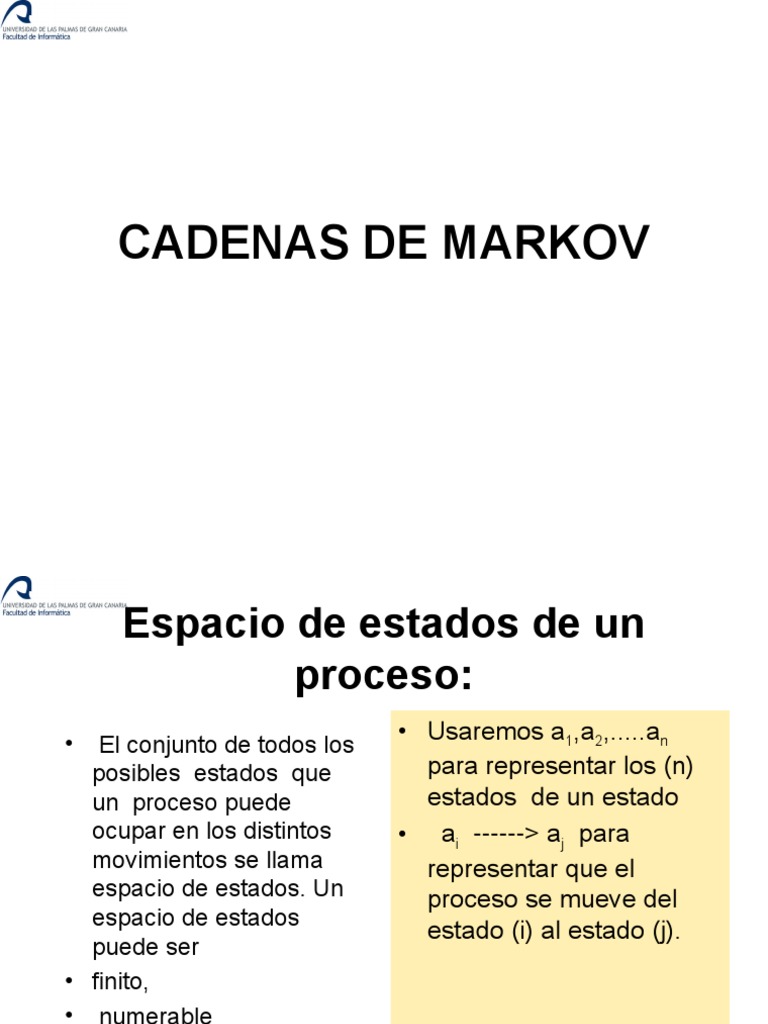 Diapositivas-Cadenas de Markov | PDF | Cadena Markov | Matriz (Matemáticas)