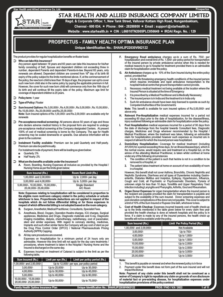 Family Health Optima Insurance Plan Prospectus - Family Health Optima ...