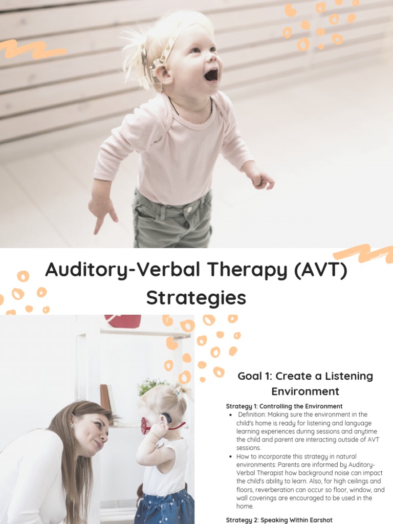 auditory verbal therapy strategies binder | PDF | Speech | Hearing Loss