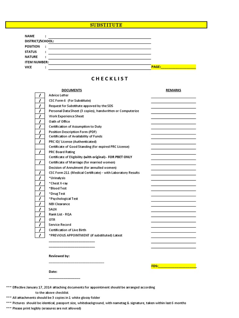 Checklist Substitute | Download Free PDF | Access Control | Authentication