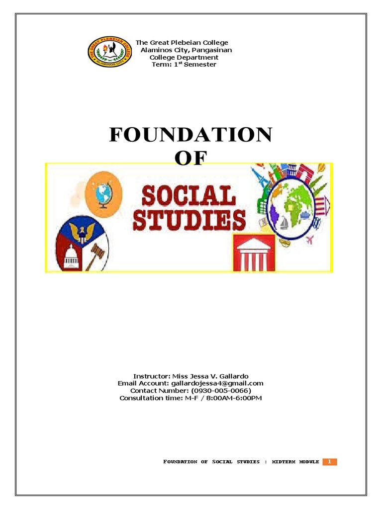 Foundation of Social Studies Midterm Updated | PDF | Social Sciences ...