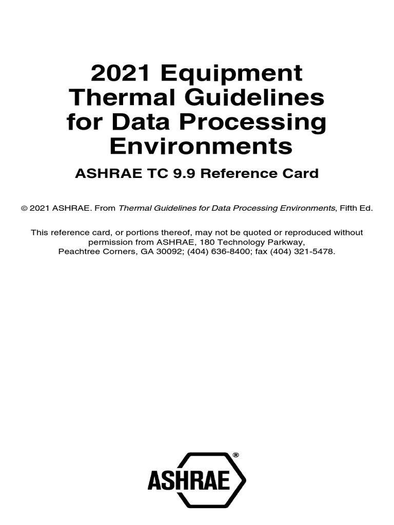 ASHRAE 2021 Data Center Thermal Guidelines | PDF | Humidity | Data Center