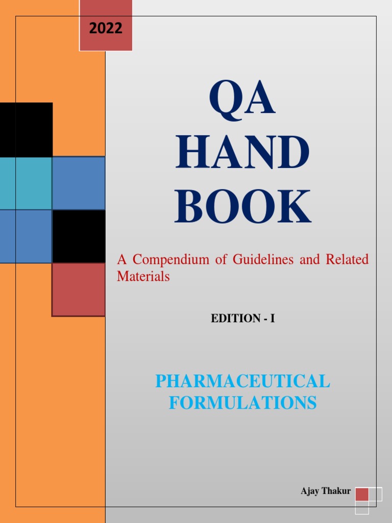 QA Hand Book: Pharmaceutical Formulations | Download Free PDF | Tablet ...