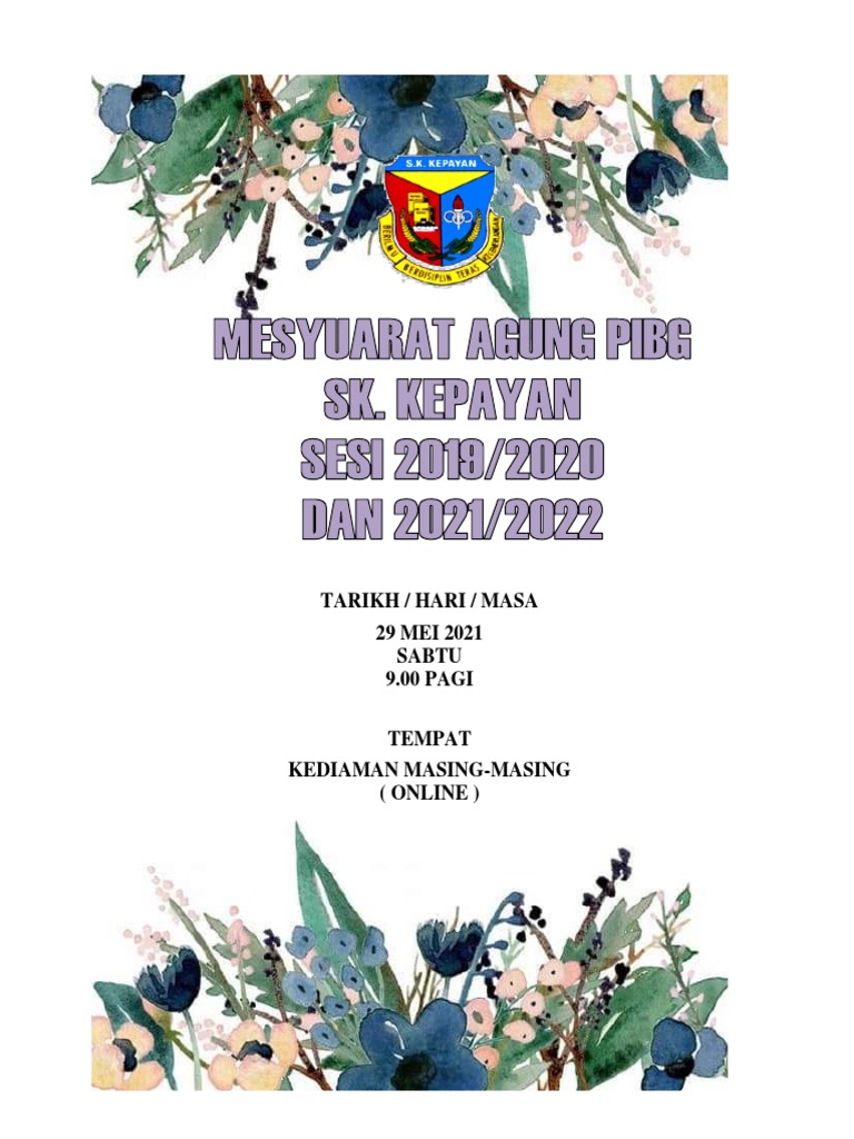 Buku Program Mesyuarat Agung Pibg 2021 | PDF