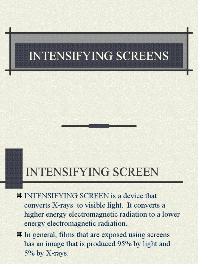 Intensifying Screen | PDF | X Ray | Chemistry