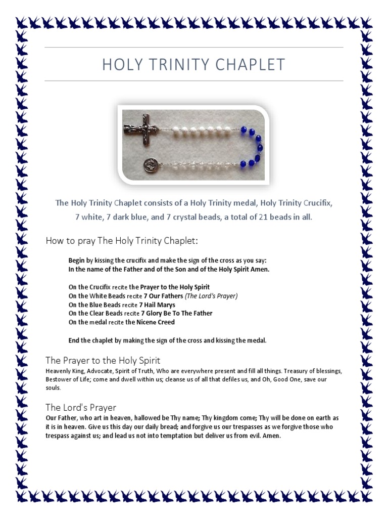 Holy Trinity Chaplet | PDF | God The Father | Lord's Prayer