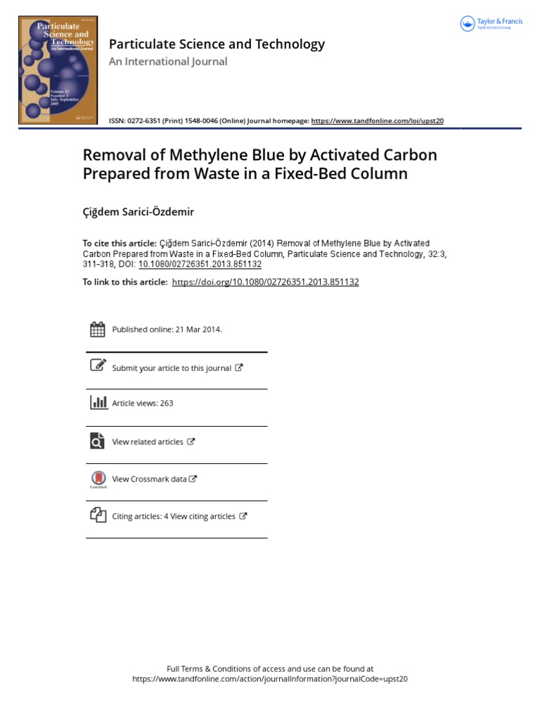 Removal of Methylene Blue by Activated Carbon Prepared From Waste in A ...