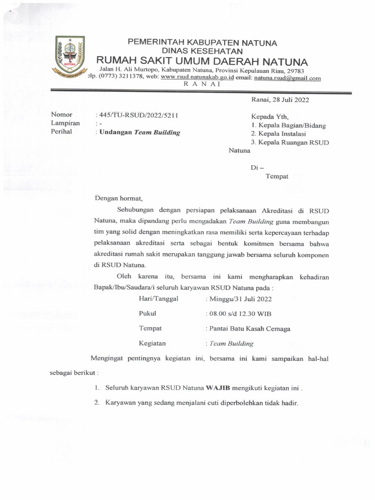 Undangan Team Building | PDF