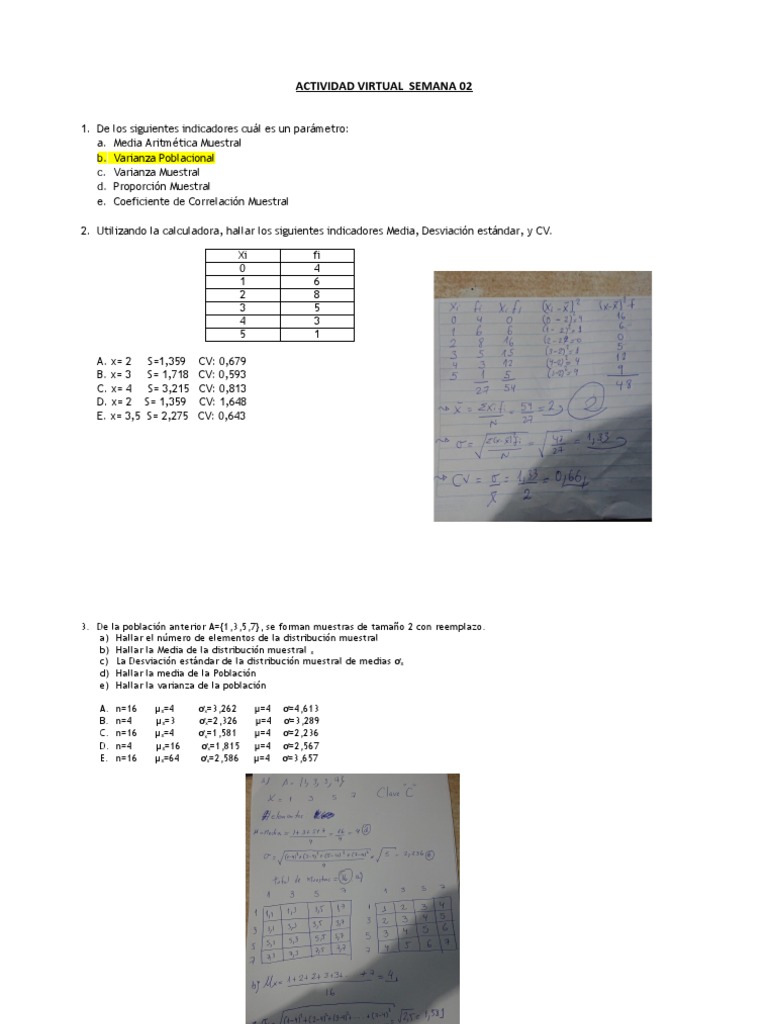 U1 - S2 - Ejercicios para Actividad Virtual | PDF