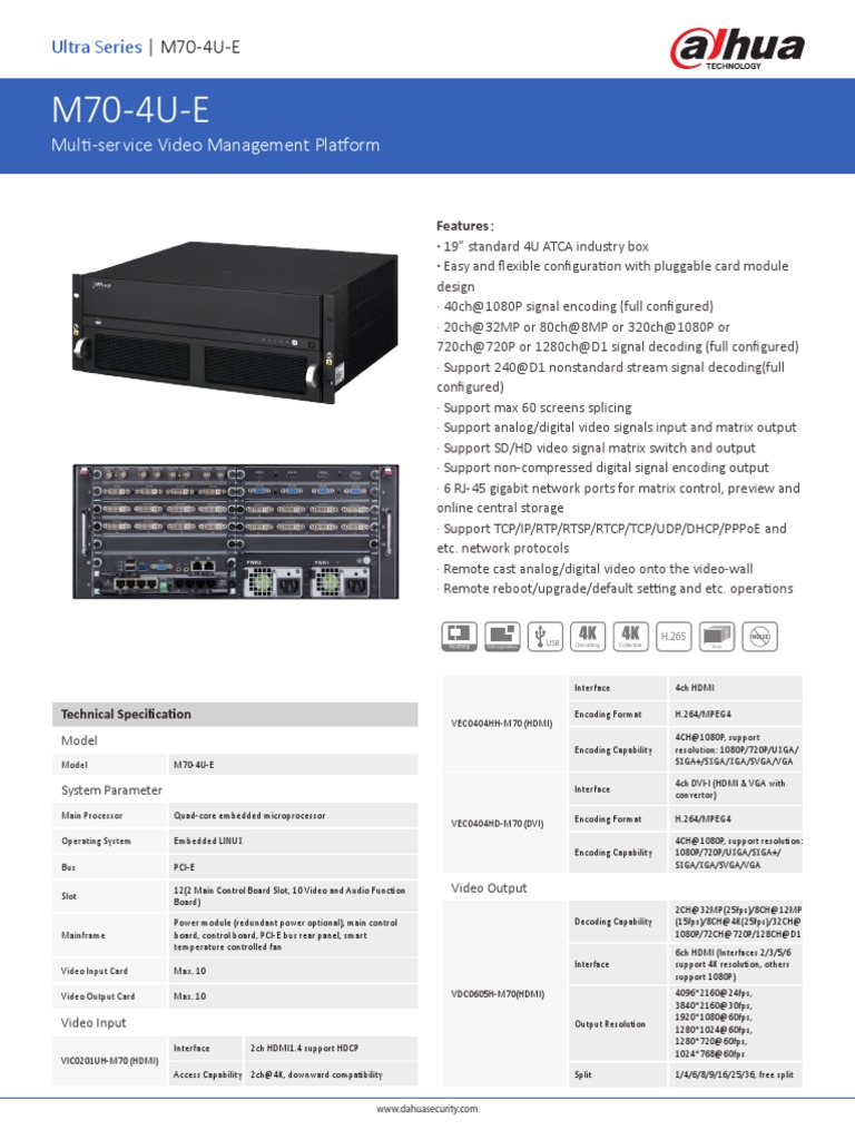 M70-4U-E Datasheet 2021.5.12 | PDF | Hdmi | Computing