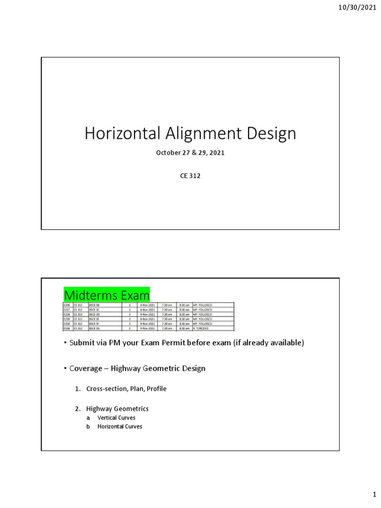 Highway Horizontal Alignment Design Guide | PDF