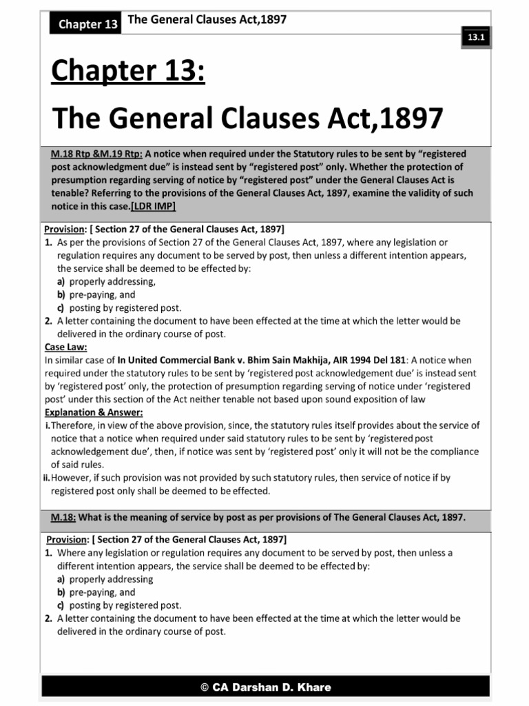 13 The General Clauses Act | PDF