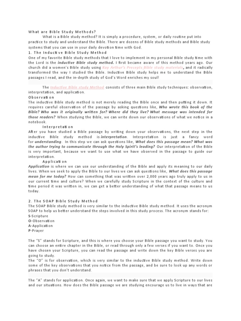 12 Effective Bible Study Methods | PDF | Bible | Ancient Literature
