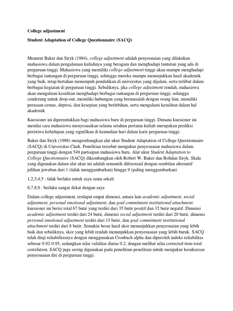 SACQ | PDF | Karier & Perkembangan