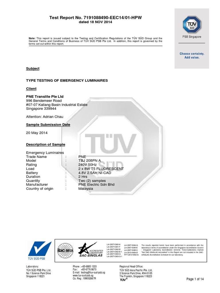7191088490-01-Pne Translite Pte Ltd-Emergency Luminaires-Test Report ...