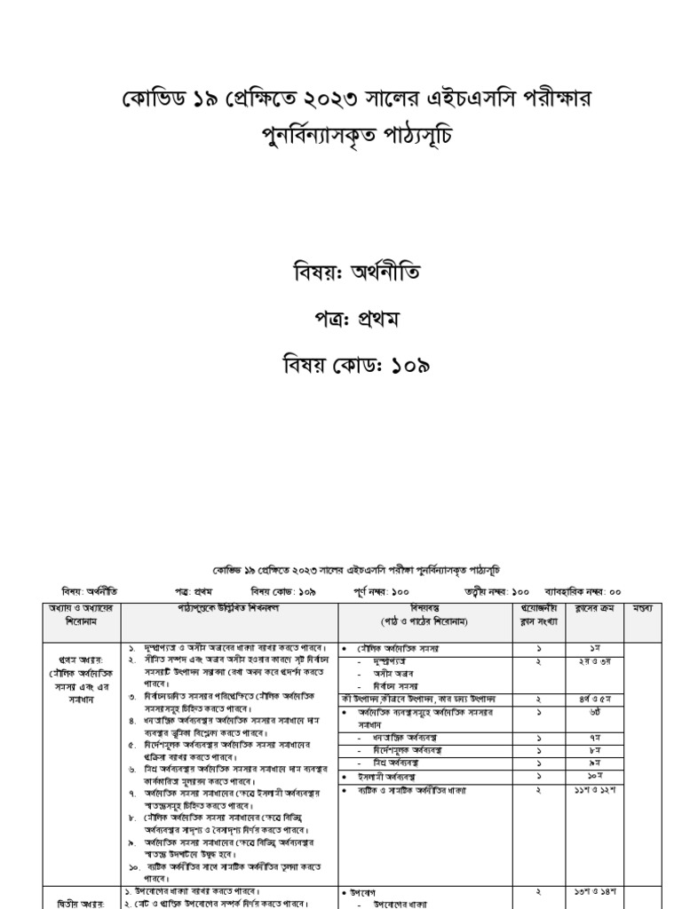 HSC - Economics 1 2023 | PDF