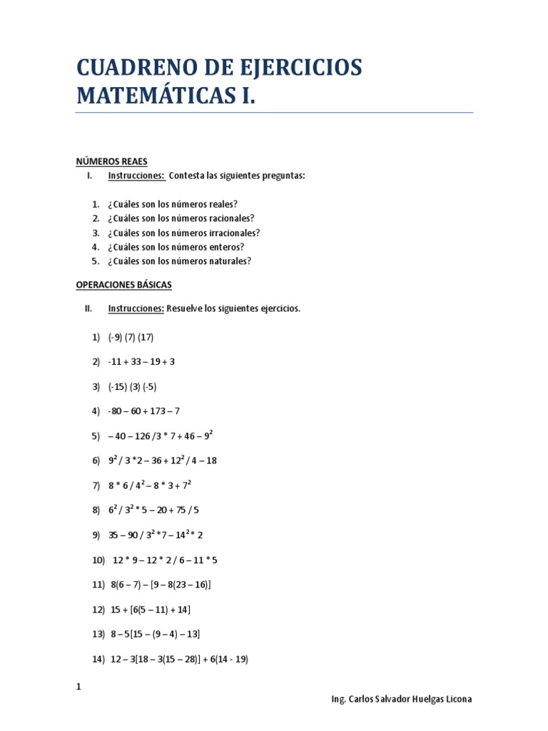 CUADERNO DE EJERCICIOS - Matemáticas I | PDF | Matemáticas | Matemática ...