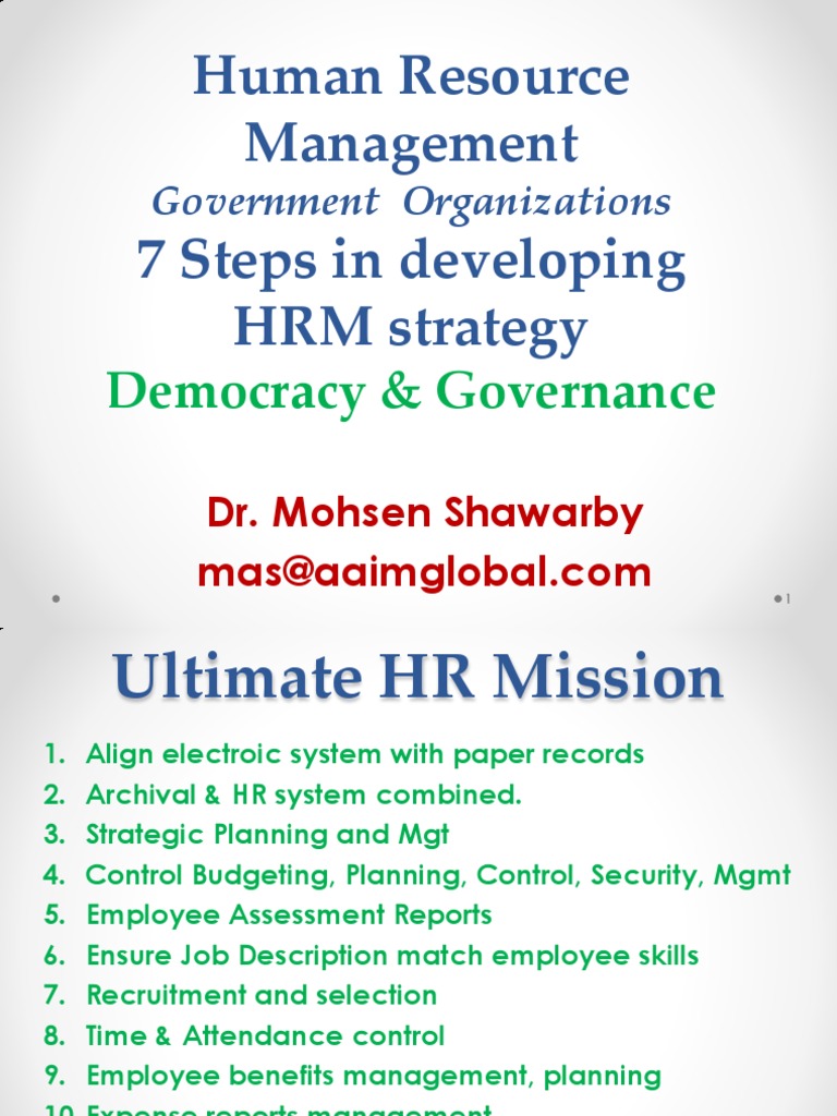 7 Steps in Developing HRM Strategy | PDF | Human Resource Management ...