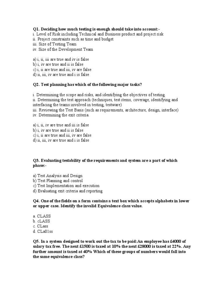 Istqb Sample Questions | PDF | Software Testing | Software Bug