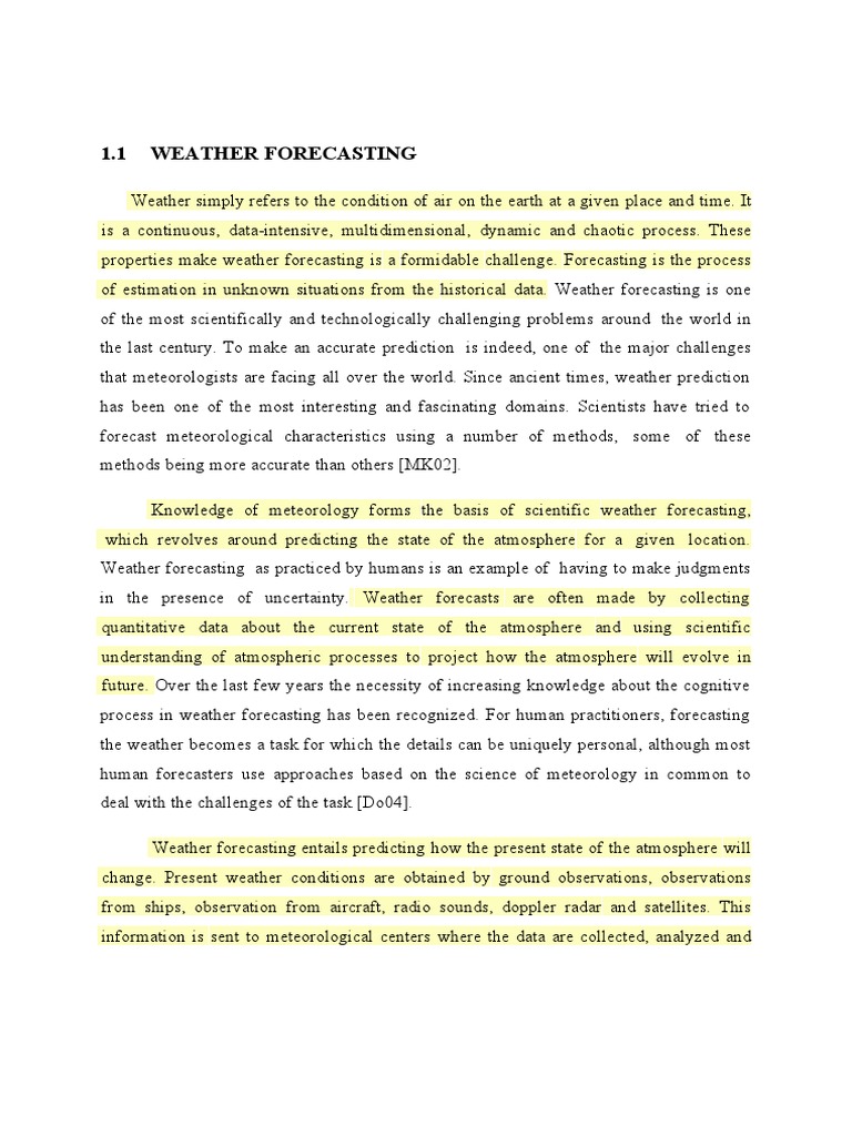 Weather Forecast | PDF | Weather Forecasting | Numerical Weather Prediction