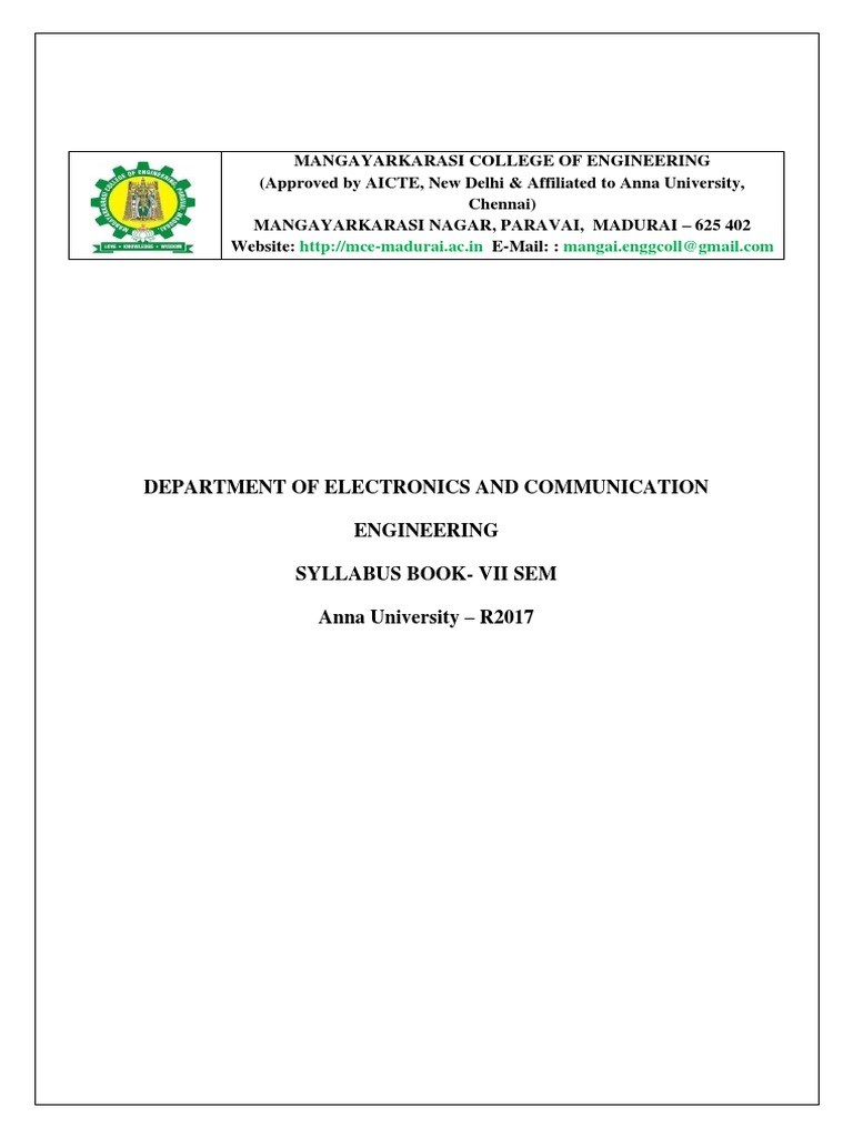 IV ECE-Syllabus Book To Students | PDF | Optical Fiber | Wireless ...