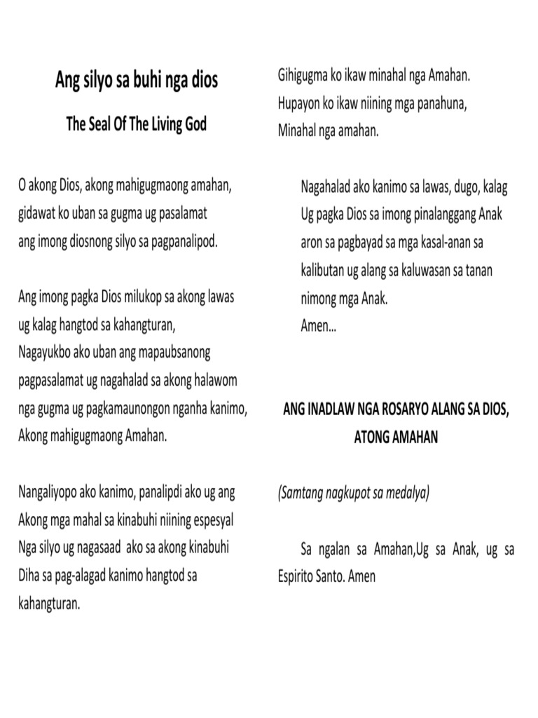 Ang Silyo Sa Buhi Nga Dios... | PDF