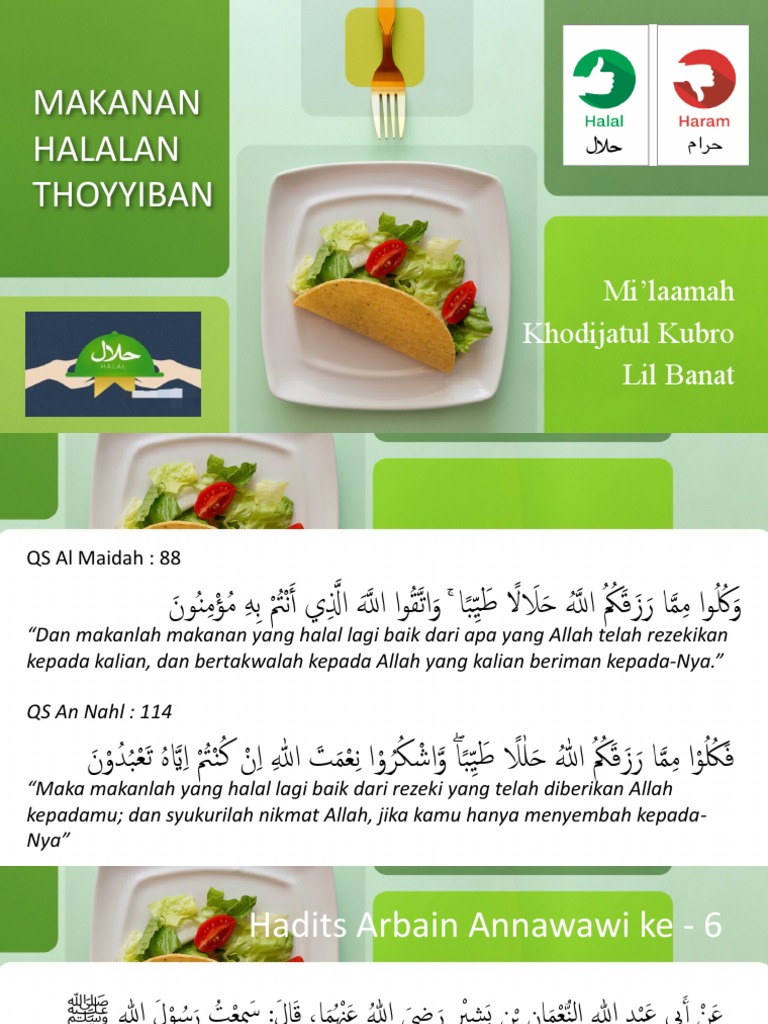 Makanan Halalan Thoyyiban | PDF