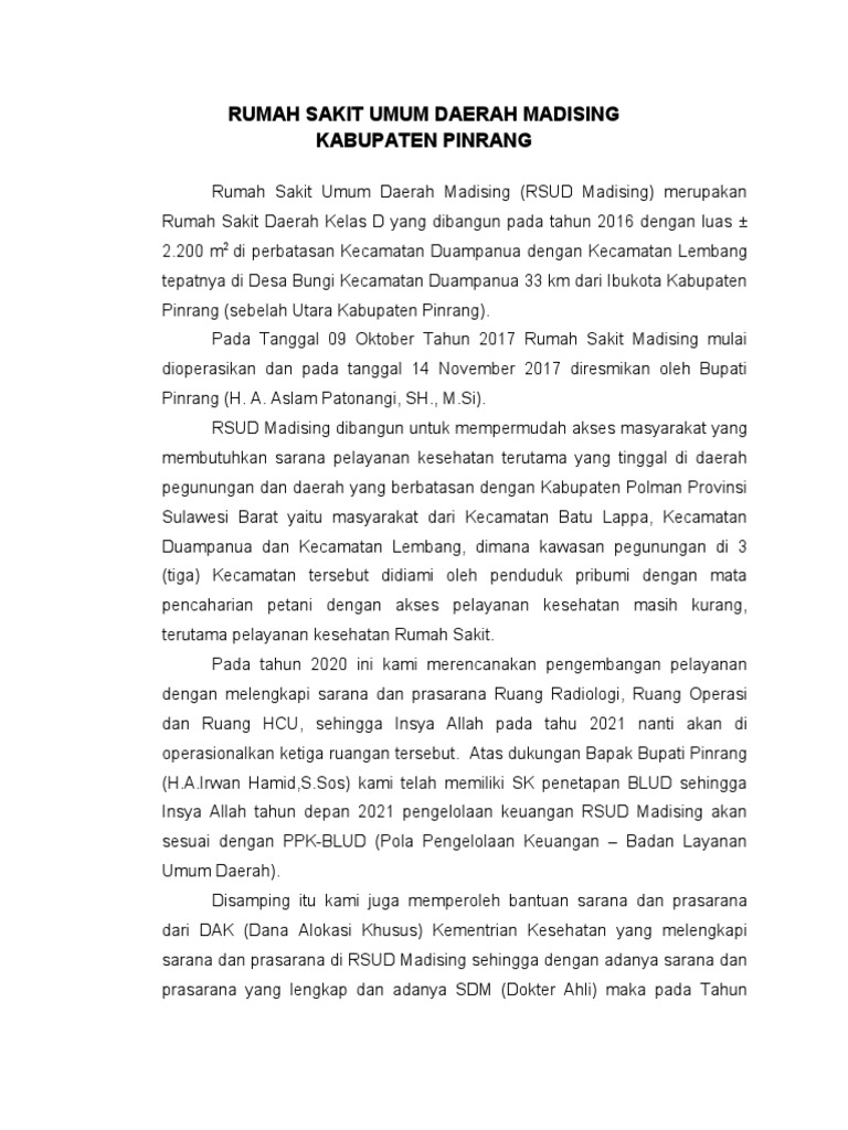 RSUD Madising: Pelayanan Kesehatan Terintegrasi | PDF | Sains & Matematika