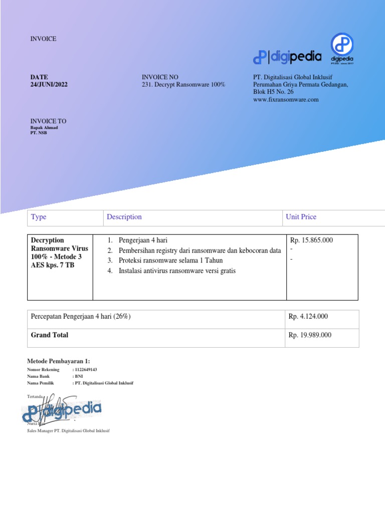 Invoice Decryption Metode 3 - Pak Ahmad - Final!! | PDF