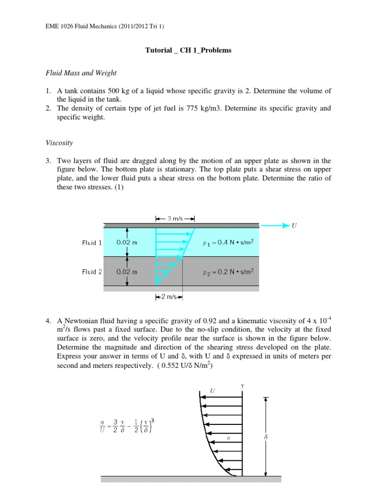 Tutorial Ch1 Problem | PDF | Buoyancy | Pressure