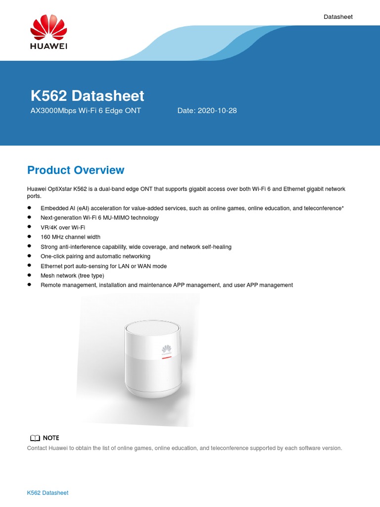 K562 Datasheet: Product Overview | PDF | Wi Fi | Computer Network