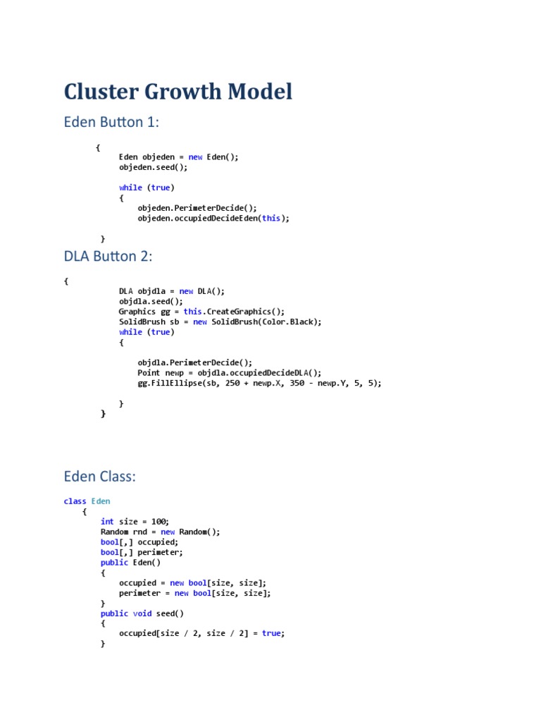 Cluster Growth Model: Eden Button 1 | PDF | Computer Programming