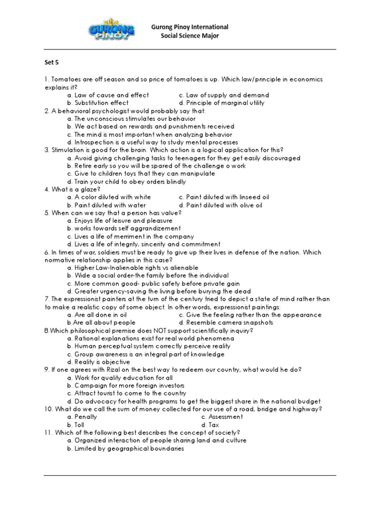 Gurong Pinoy International Social Science Major | PDF