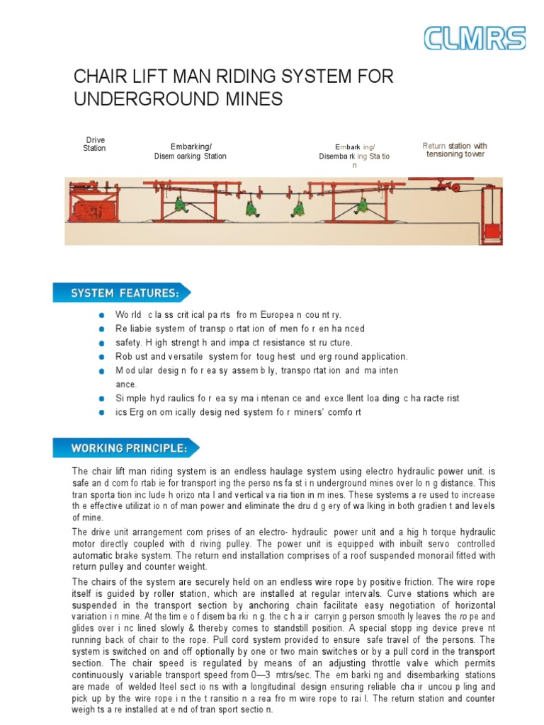 Chair Lift Man Riding System | PDF | Manufactured Goods | Machines