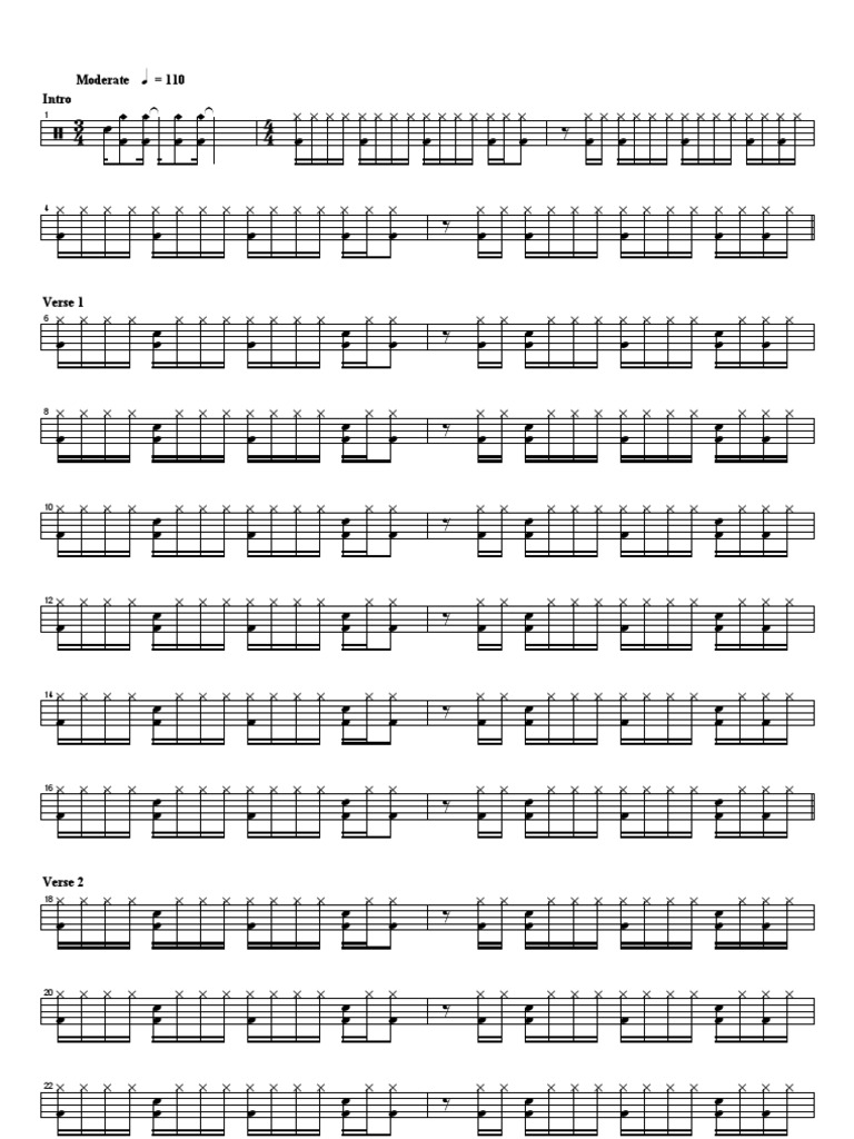 Bad DRUMS | PDF | Songs | Musical Compositions