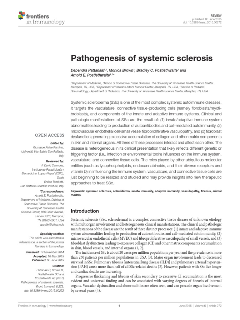 Pathogenesis of Systemic Sclerosis | PDF | Single Nucleotide ...