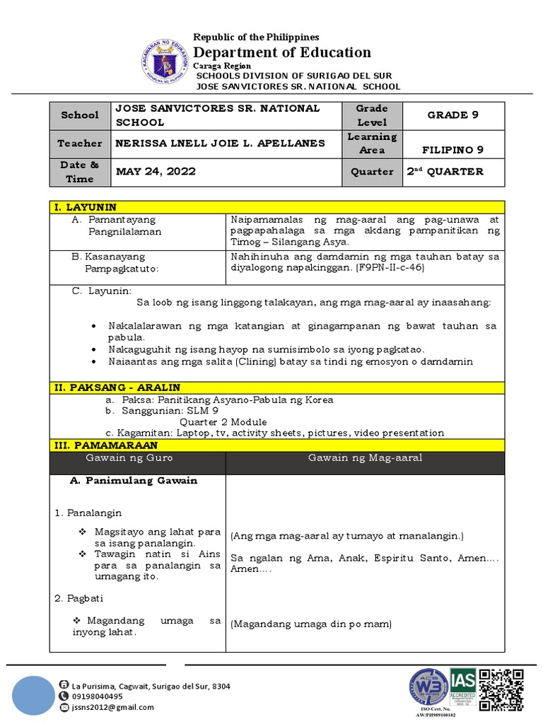 2nd Quarter Detailed Lesson-Plan | PDF