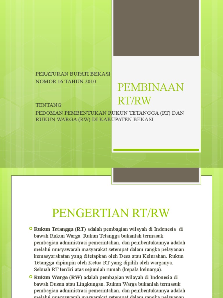 Powerpoint Pembinaan RT-RW | PDF